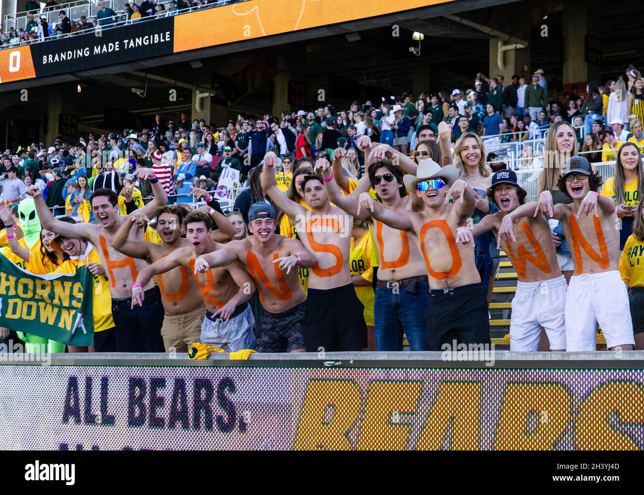 Waco, Texas, USA. 30th Oct, 2021. Baylor Bears students during the 1st ...