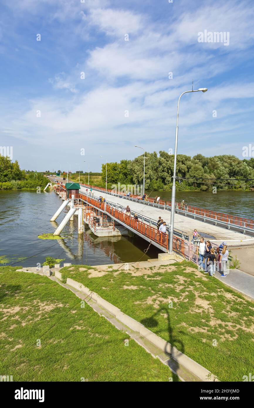 Small floating bridge over the river in Kolomna, Russia Stock Photo - Alamy