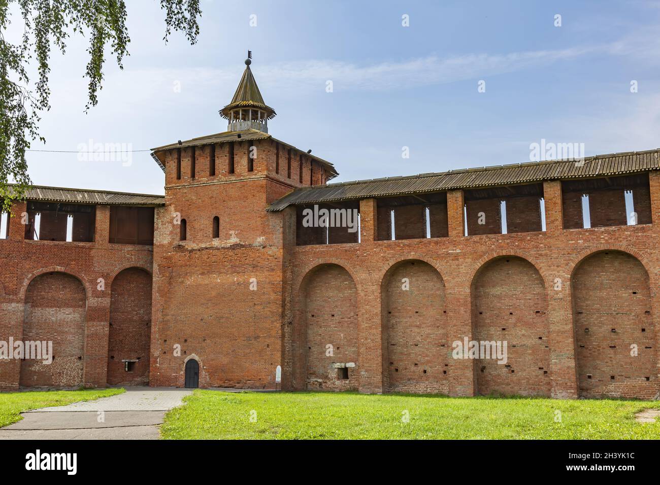 Part of the brick wall of the ancient Kremlin. Kolomna, Russia Stock ...