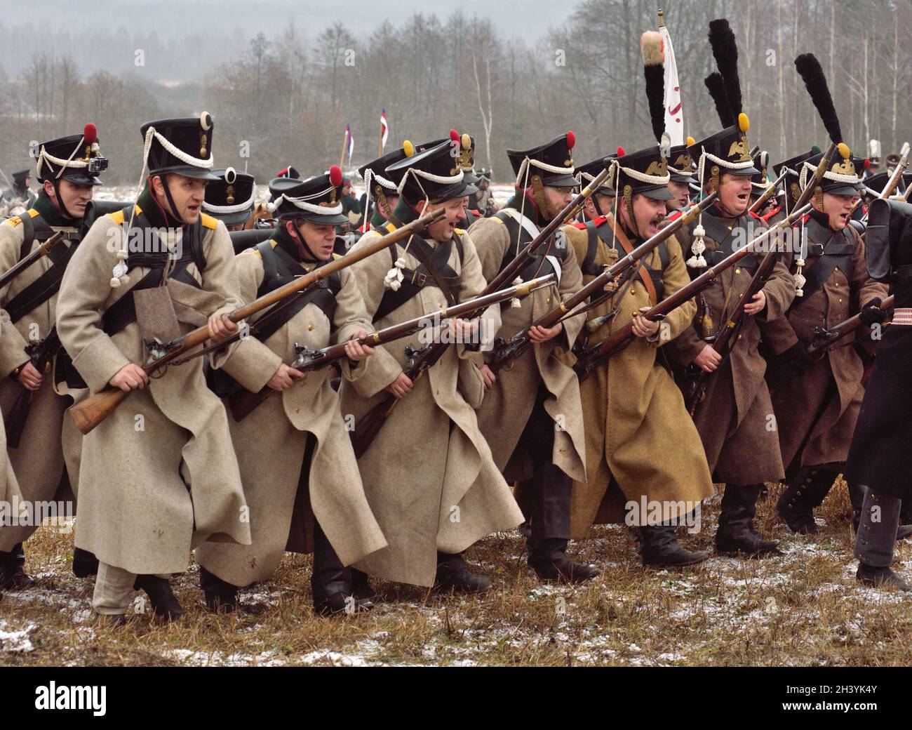 Historic reconstruction of napoleonic war Stock Photo - Alamy
