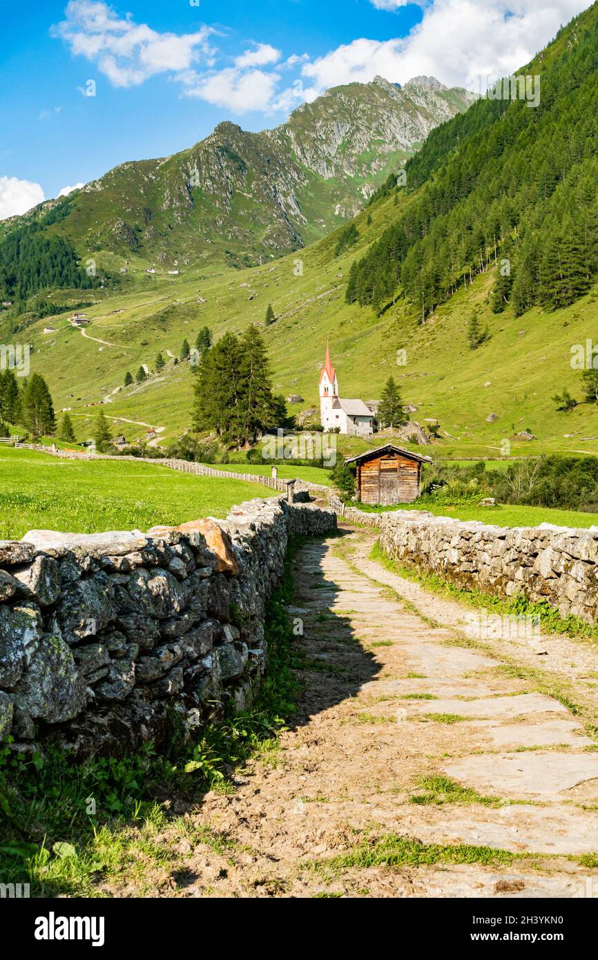 Path to the Holy Spirit Chapel, Prettau, Ahrntal, South Tyrol, Italy ...