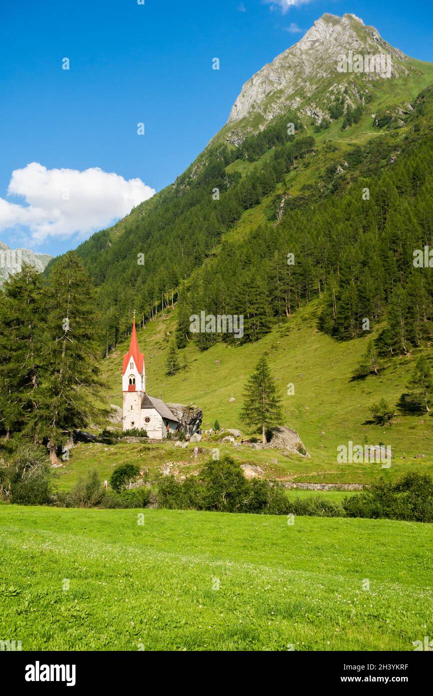 The picturesque Holy Spirit Chapel, Prettau, Ahrntal, South Tyrol ...