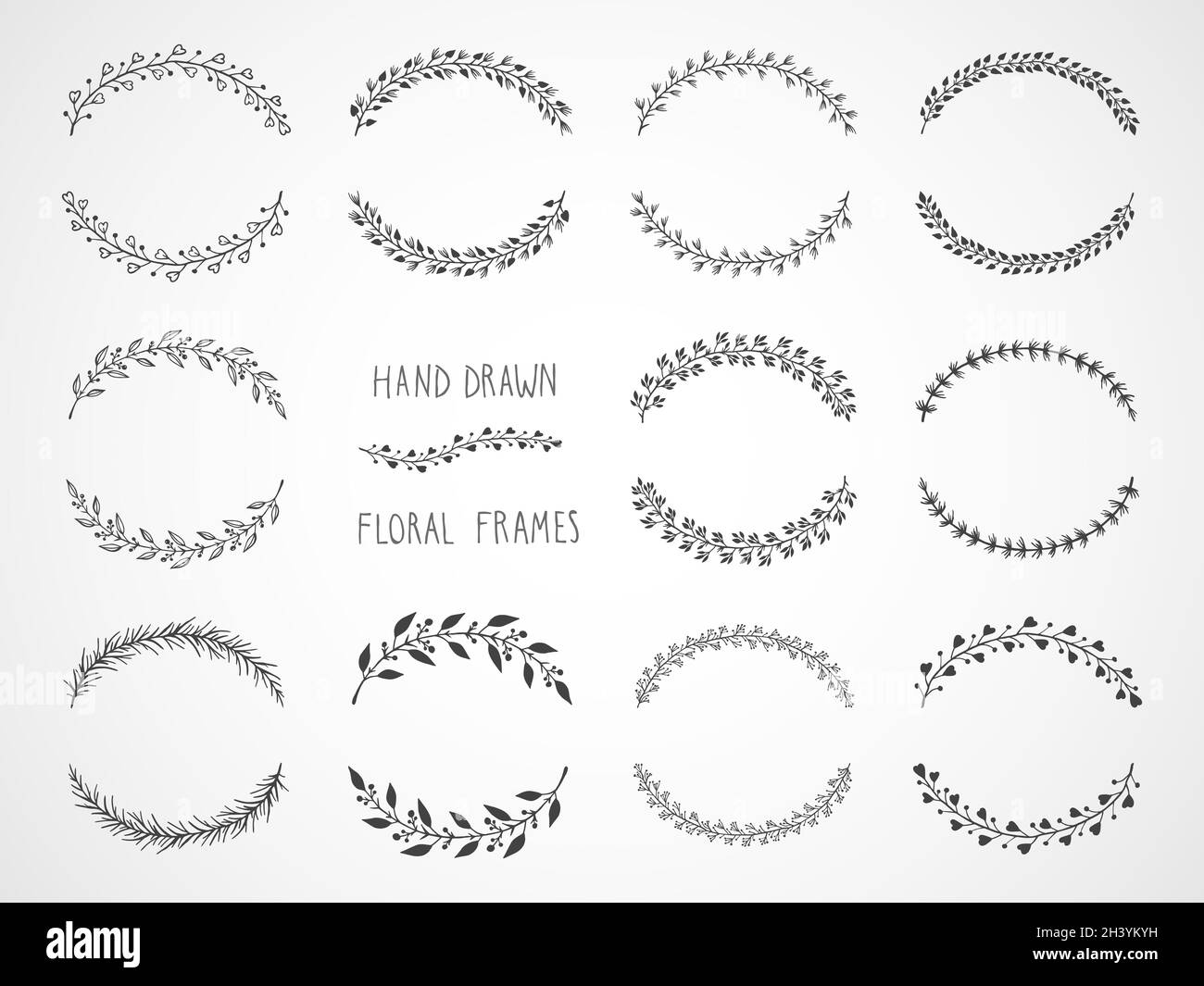 Round hand drawn frames Stock Vector Images - Alamy