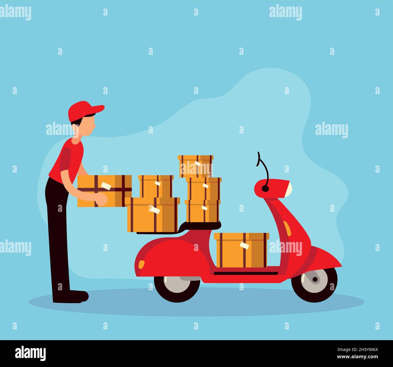 delivery man with parcels Stock Vector Image & Art - Alamy