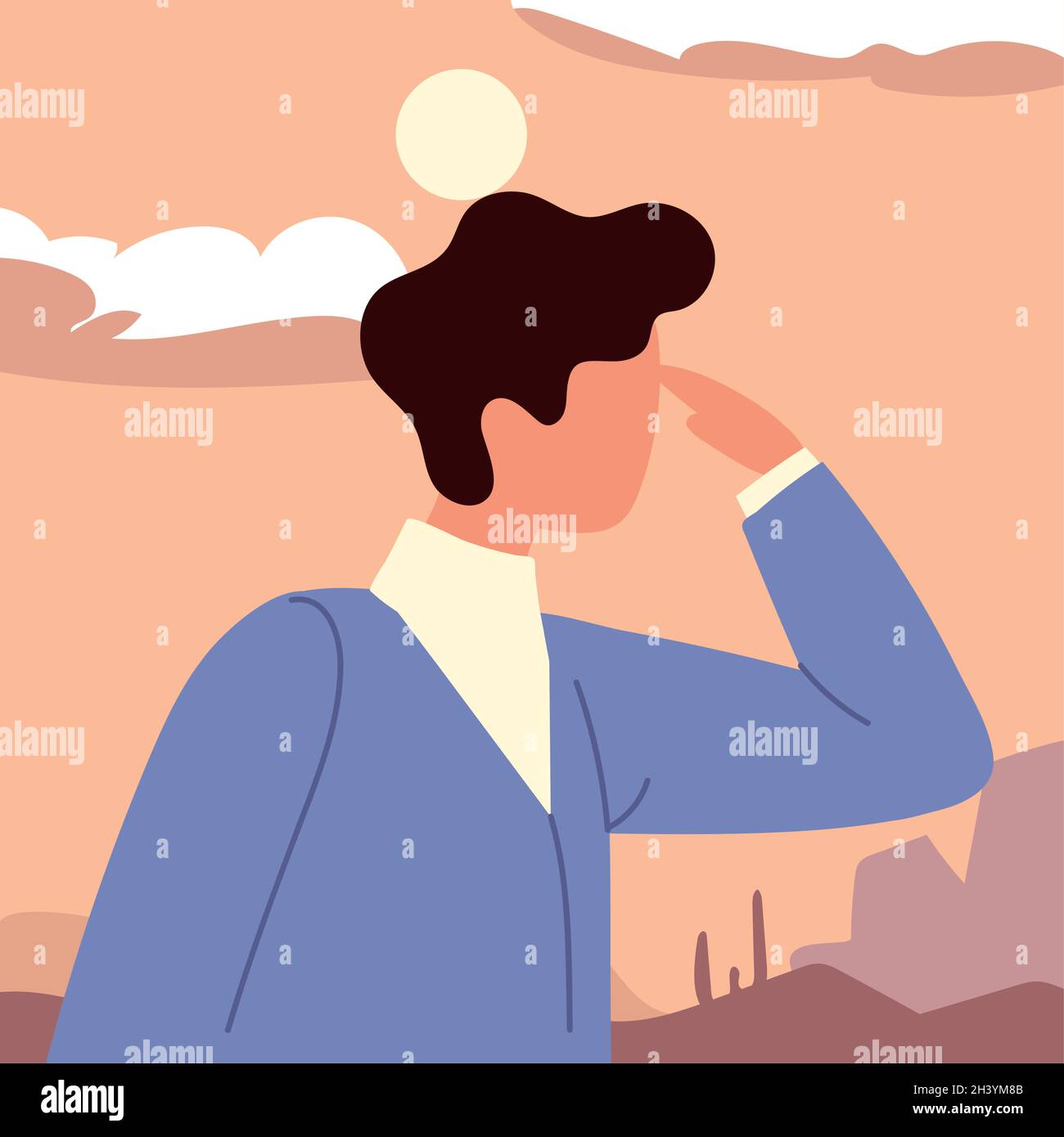 Man far away Stock Vector Images - Alamy