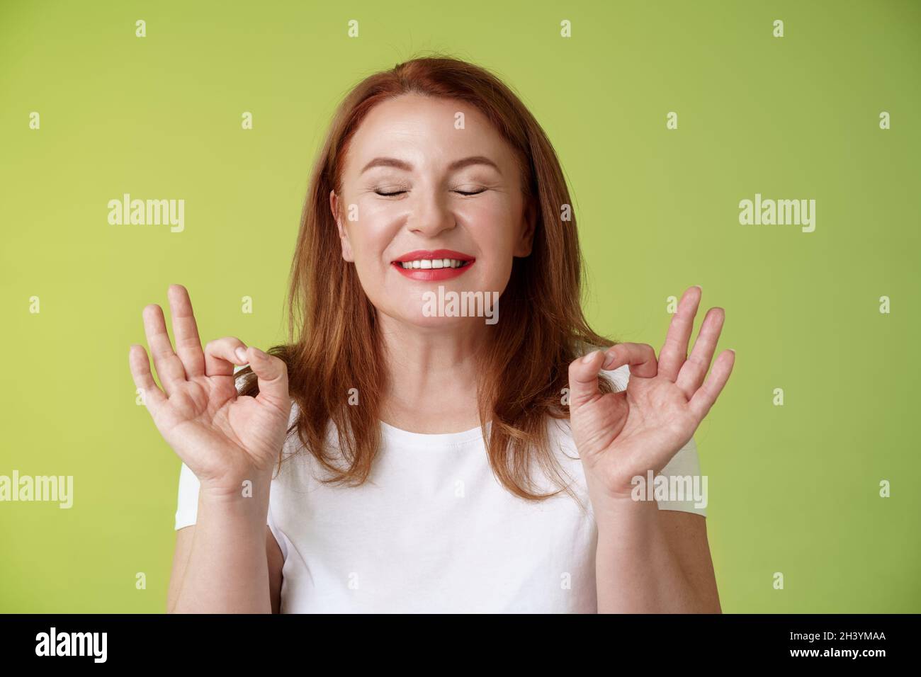 Woman relaxed eyes closed hi-res stock photography and images - Alamy