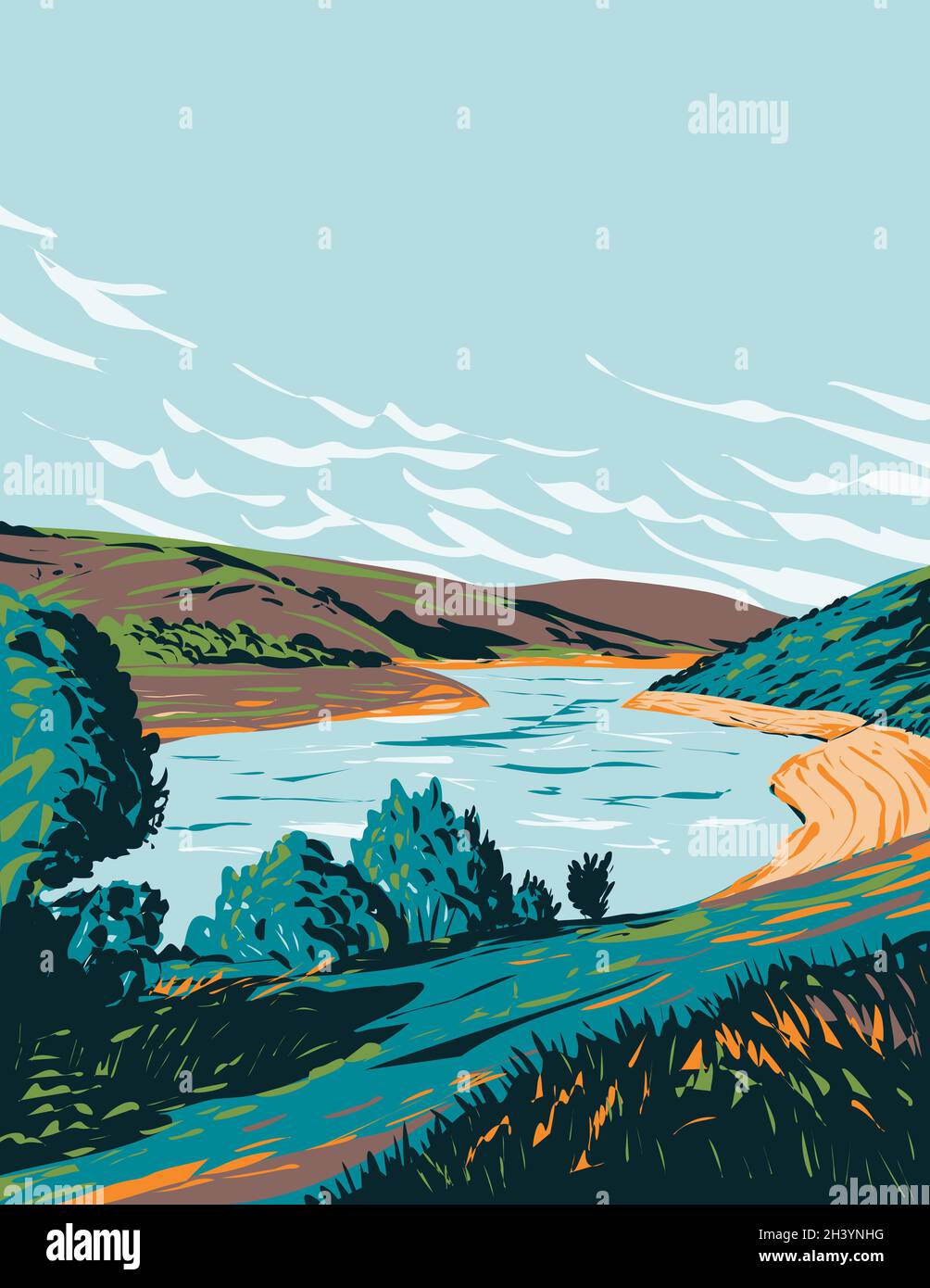 Meldon Reservoir near Okehampton on Dartmoor National Park Devon ...