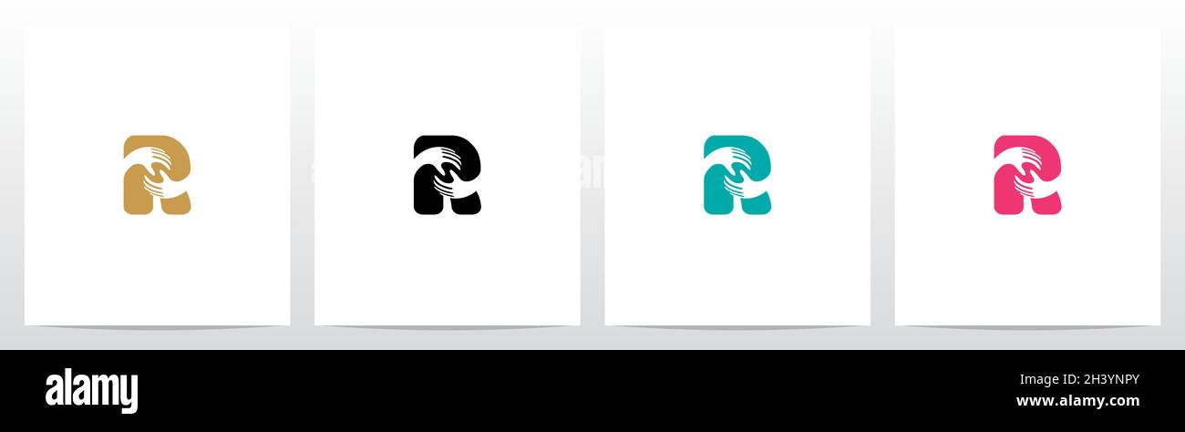 Two Hands On Letter Logo Design R Stock Vector Image & Art - Alamy