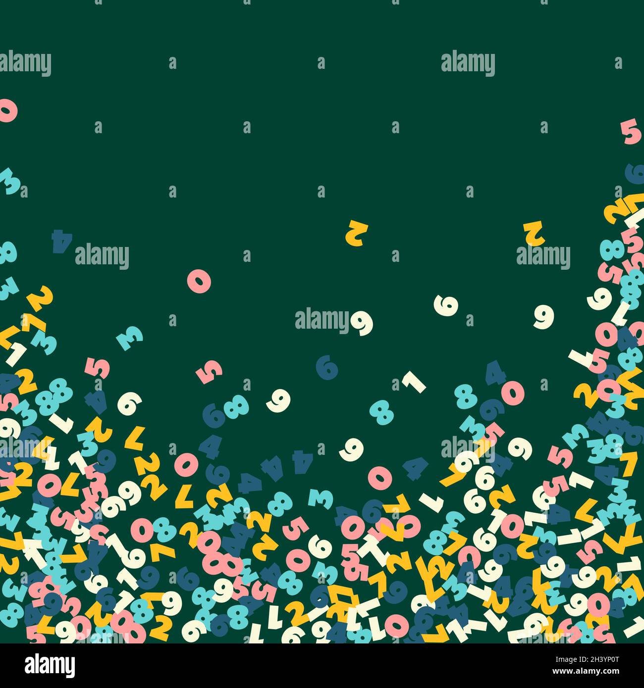 Falling pastel numbers. Math study concept with flying digits ...