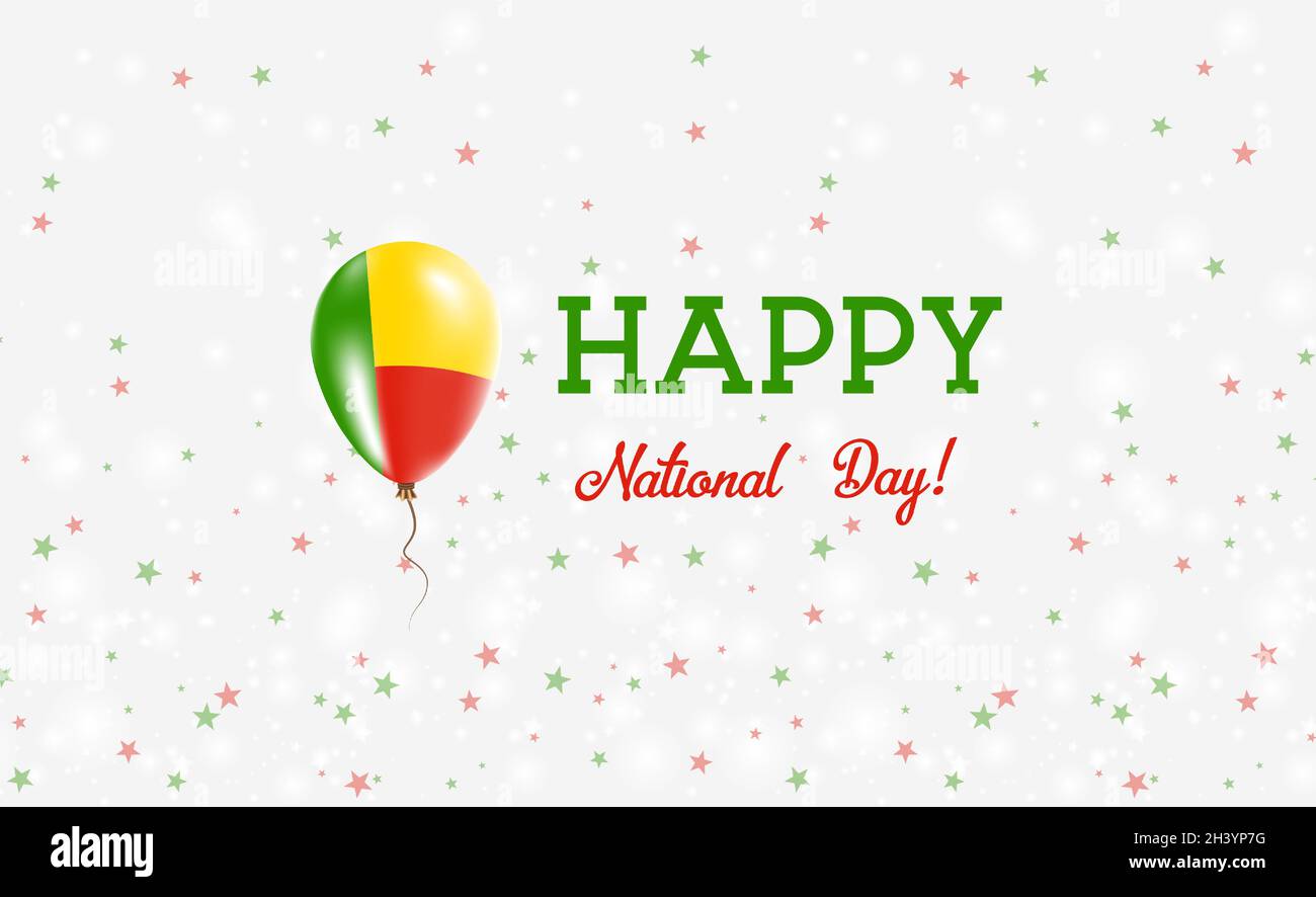 Benin National Day patriotic poster. Flying Rubber Balloon in Colors of ...