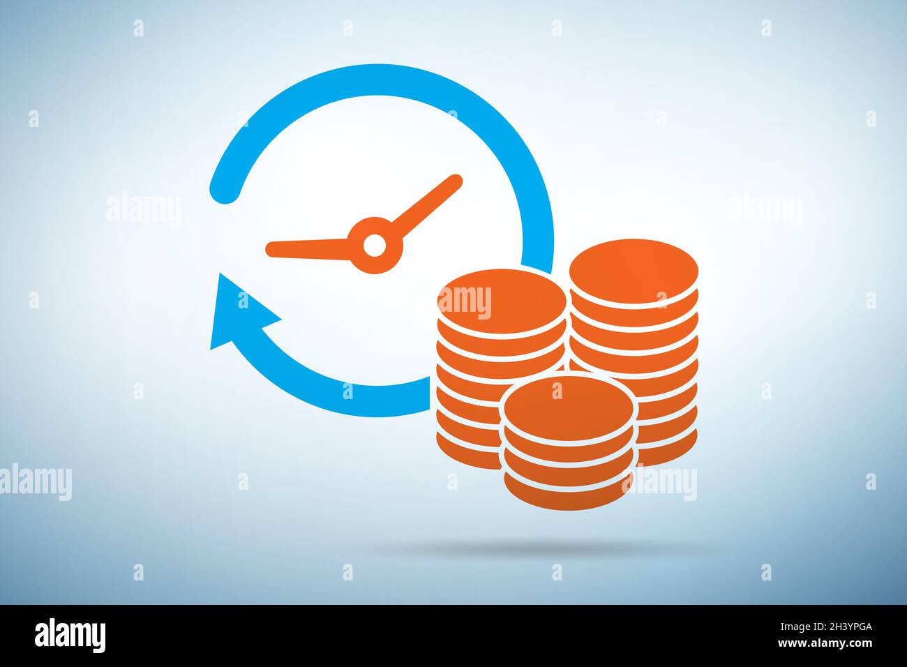 Time is money concept with clock and money Stock Photo - Alamy