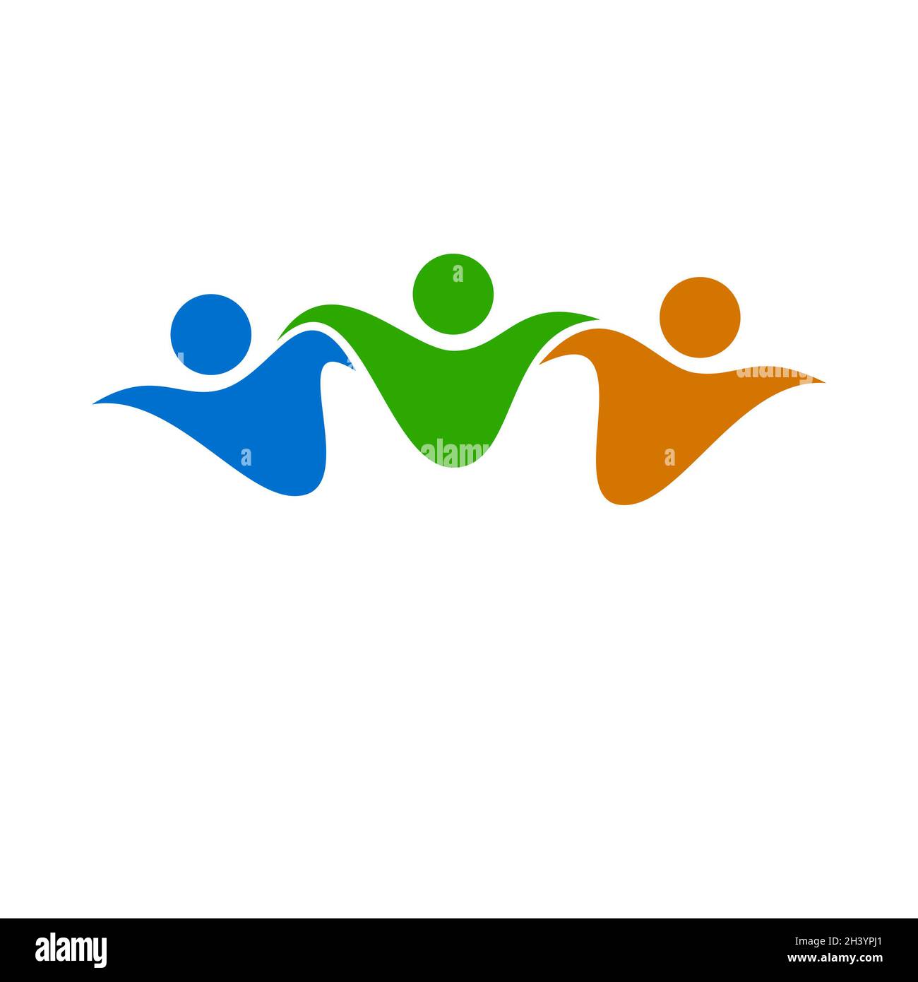 Abstract three colorful people logo related to teamwork Stock Photo - Alamy