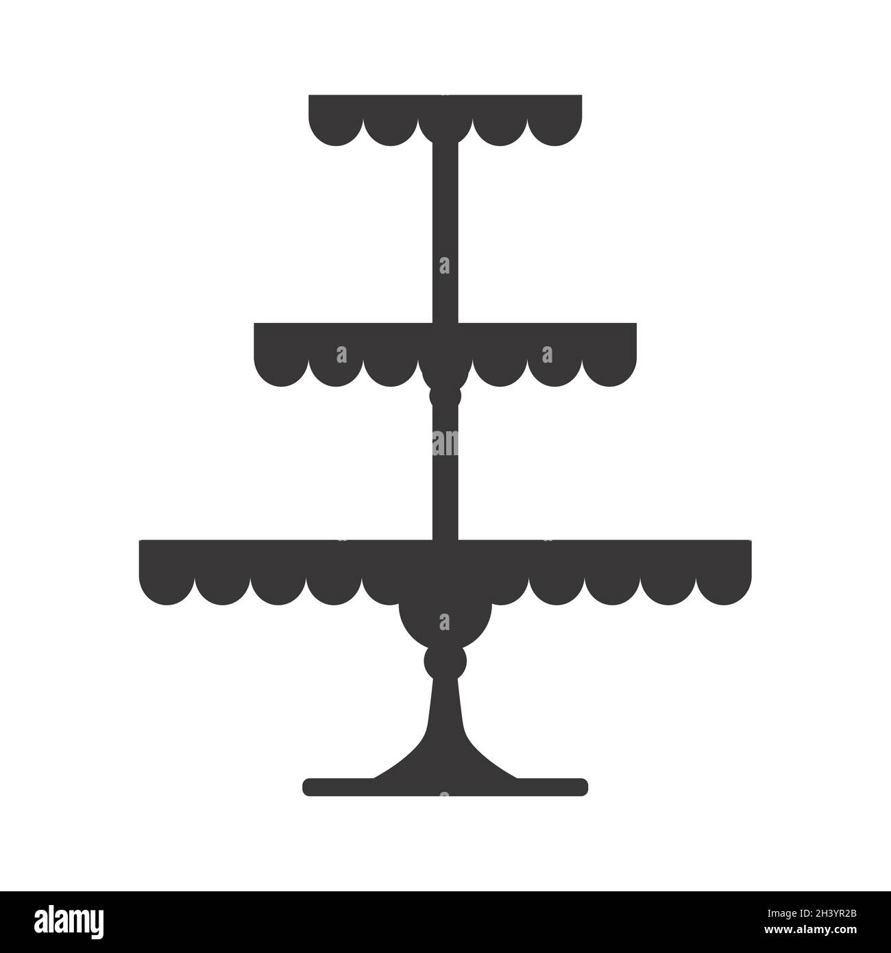 Stand cake in flat icon style. Empty tray for fruit and desserts ...
