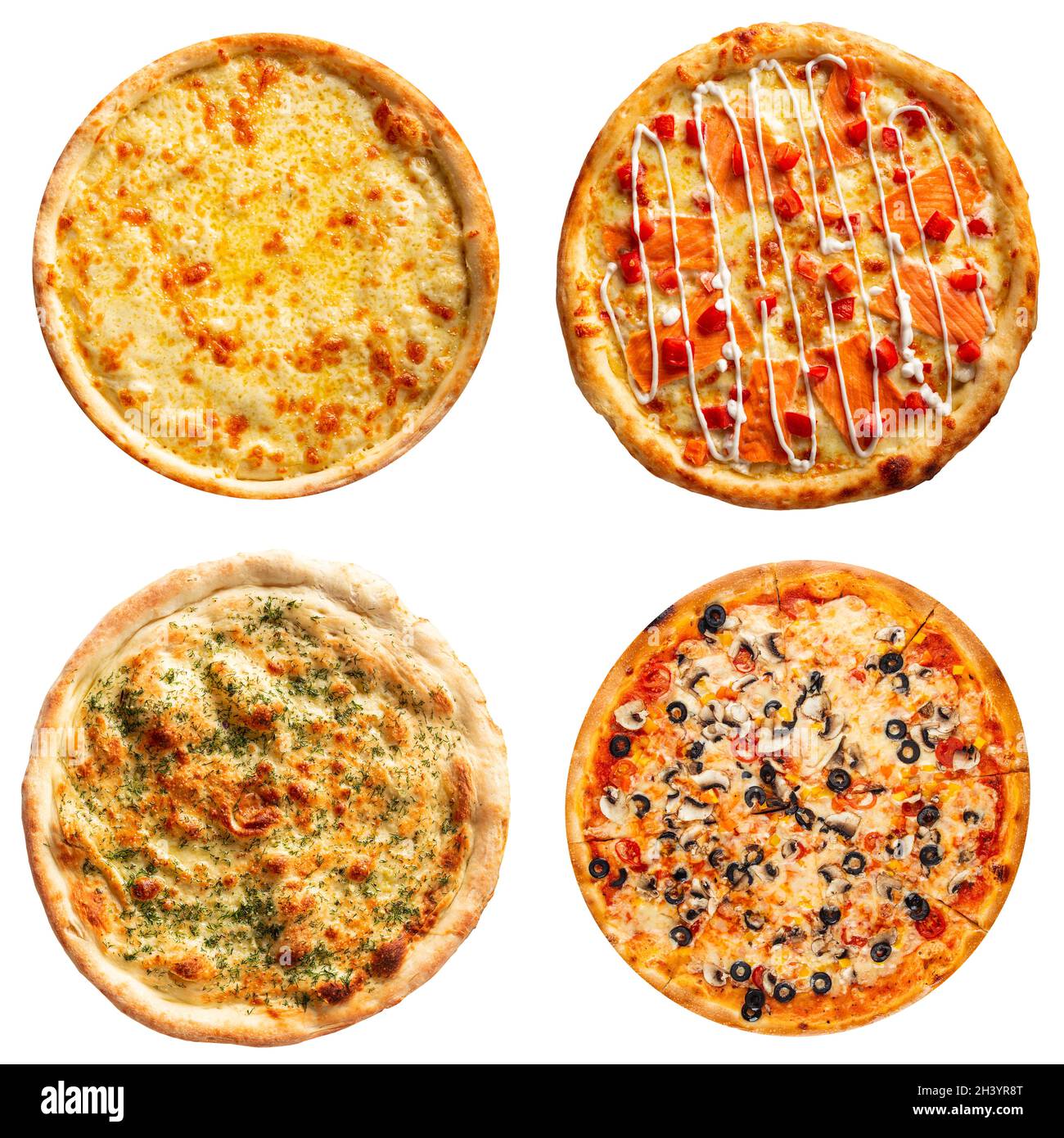 Various types of pizza for the restaurant menu hi-res stock photography ...