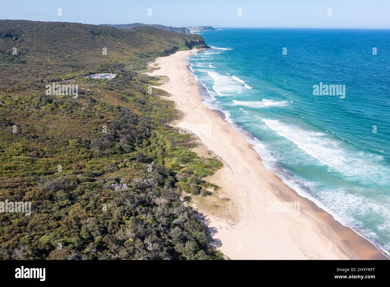 Aerial view of dudley beach in Newcastle NSW. View towards Merewether ...