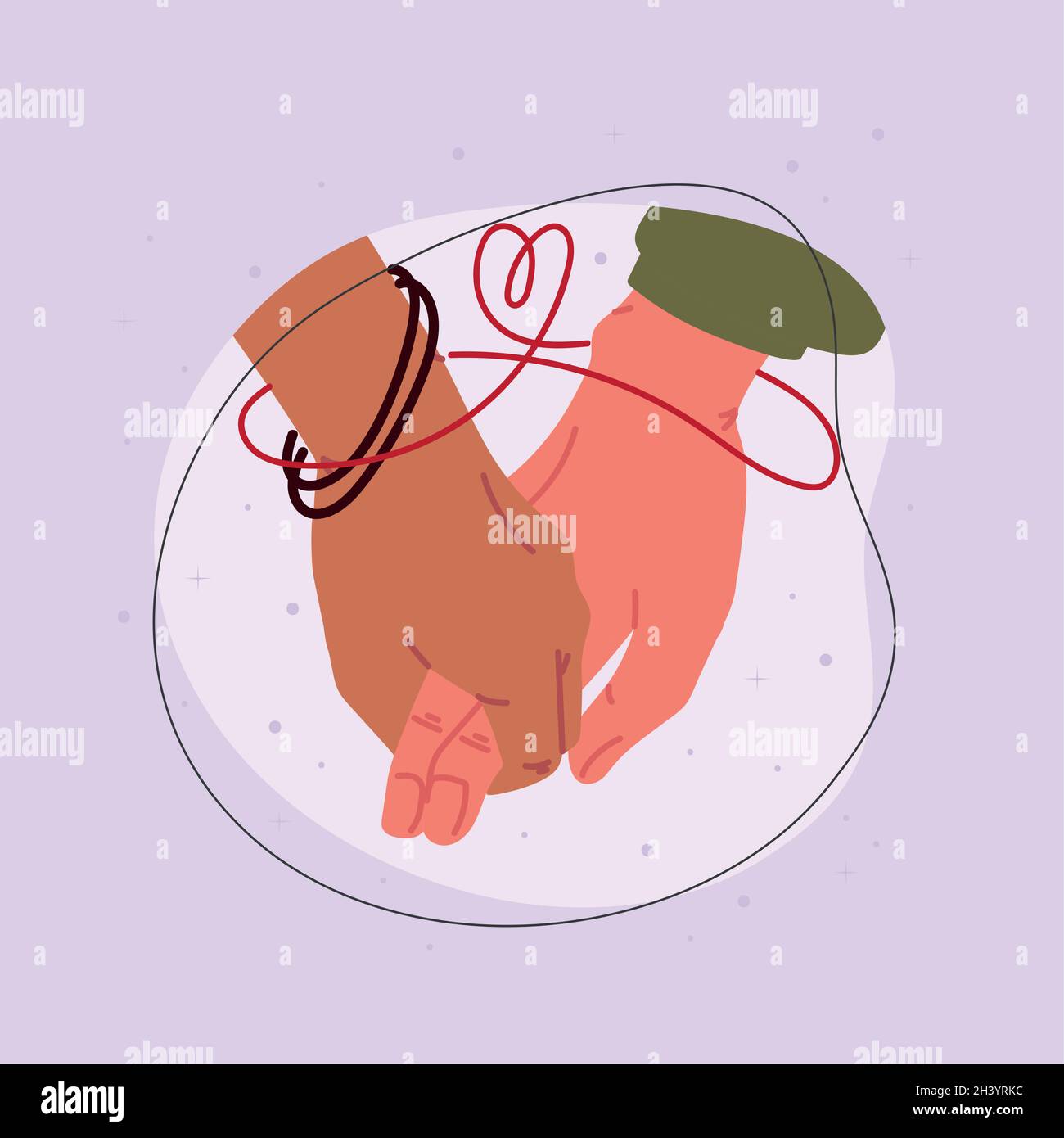 Red string of fate Stock Vector Images - Alamy