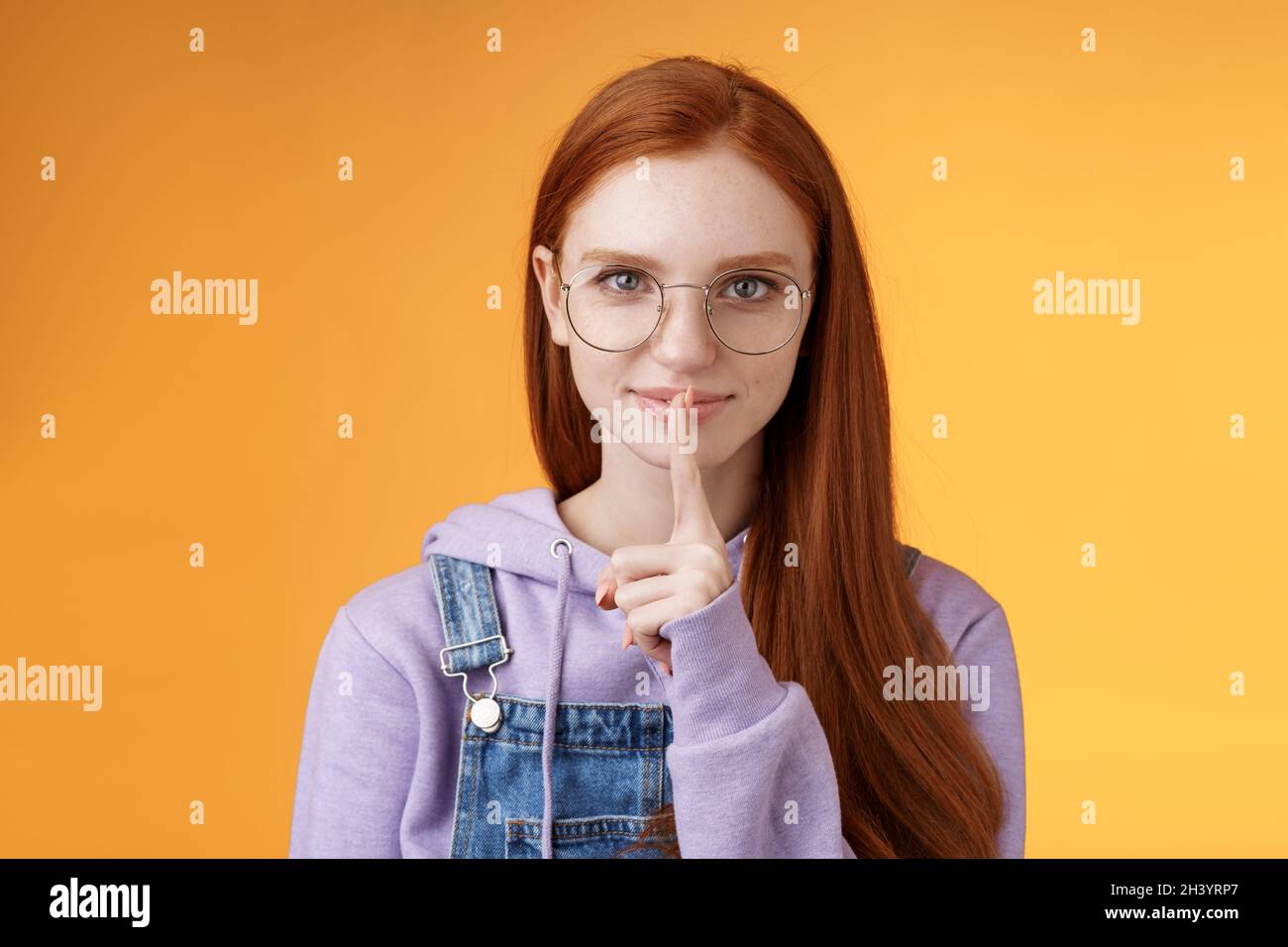 Shh secret safe. Young sensual mysterious redhead attractive woman ...