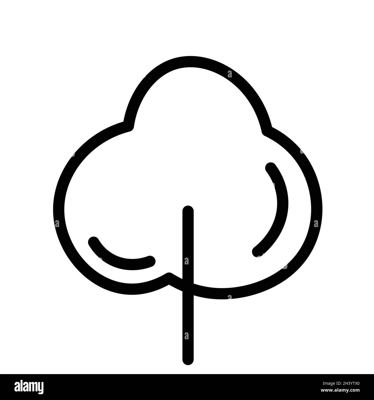 Black and white template tree icon. Vector symbol sign isolated on ...