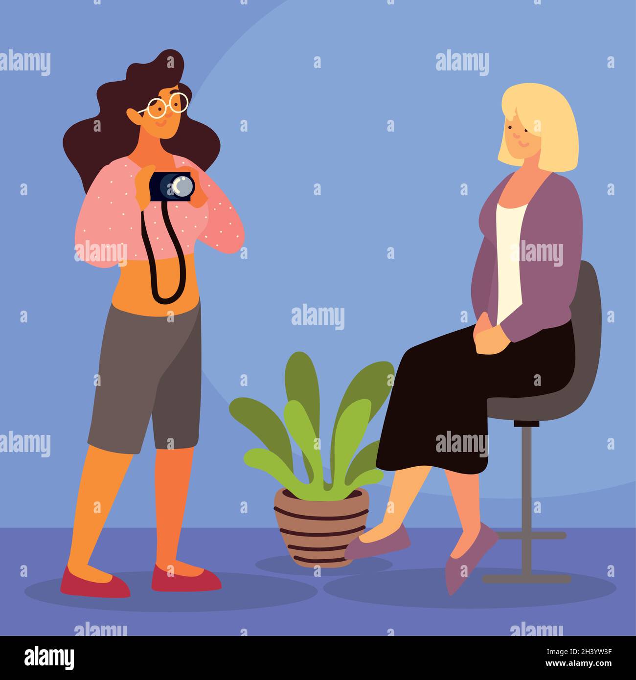 Female photographer client Stock Vector Images - Alamy