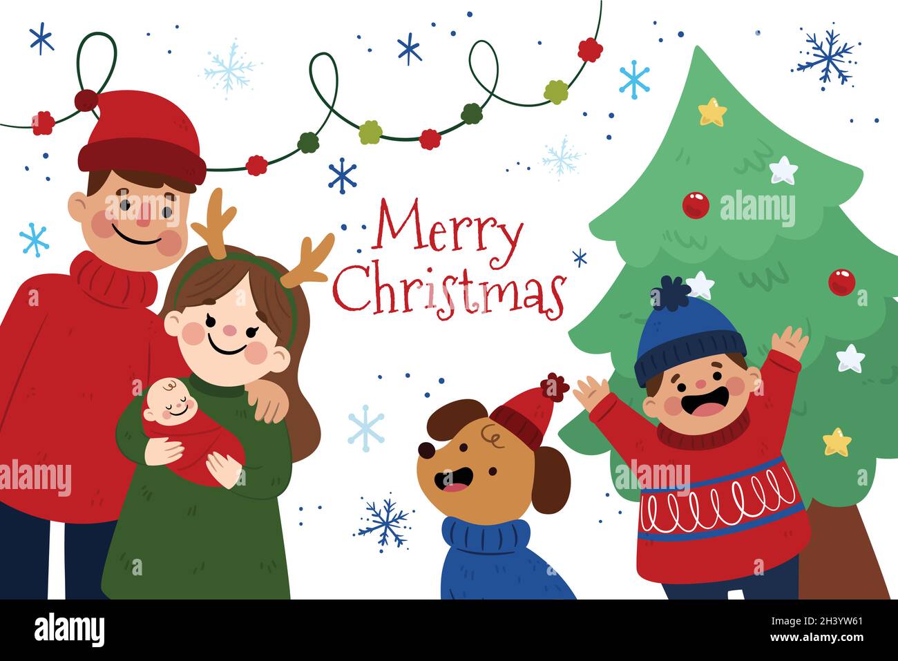 Classic christmas scene Stock Vector Images - Alamy