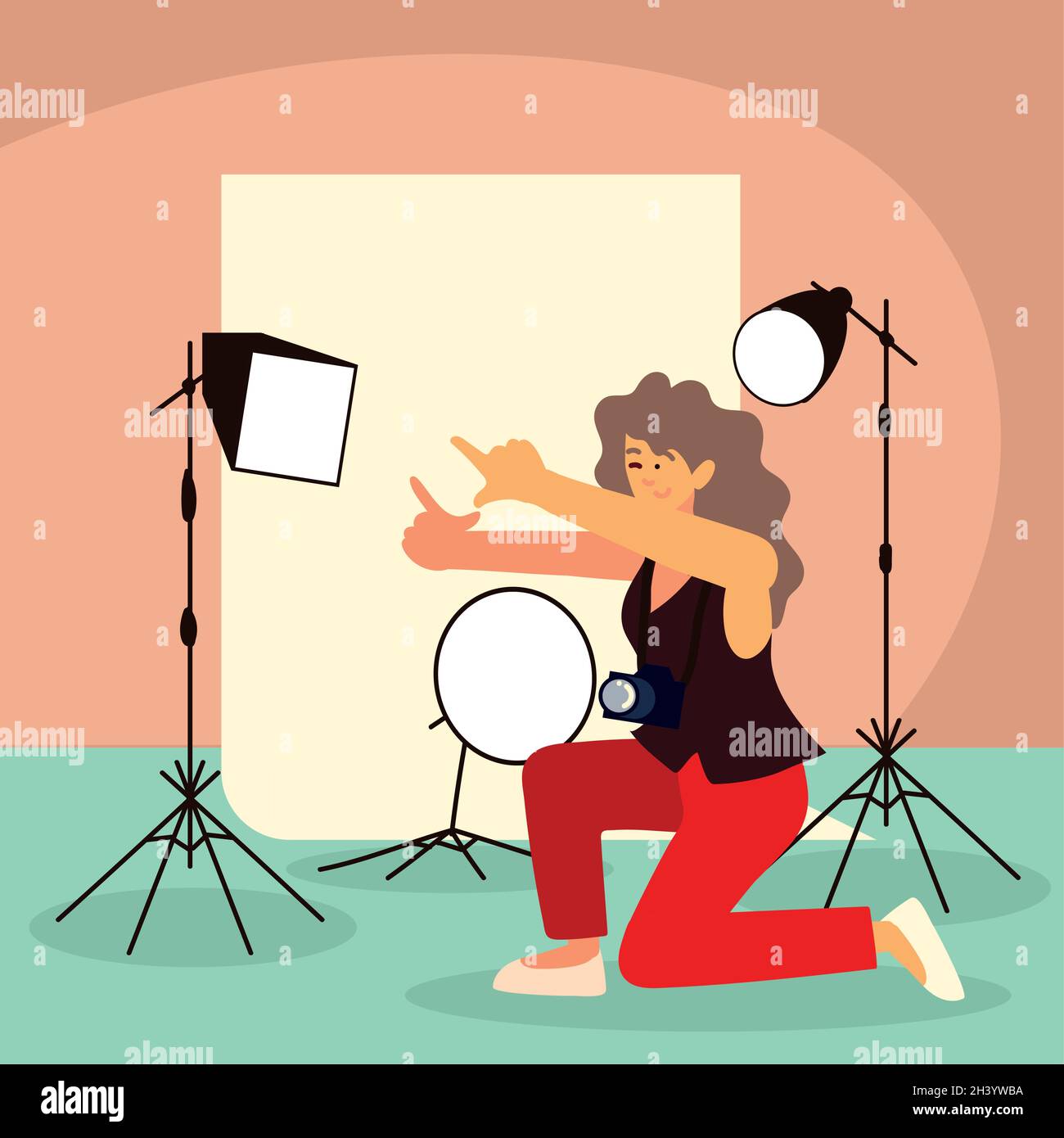 Photographer studio lights Stock Vector Images - Alamy