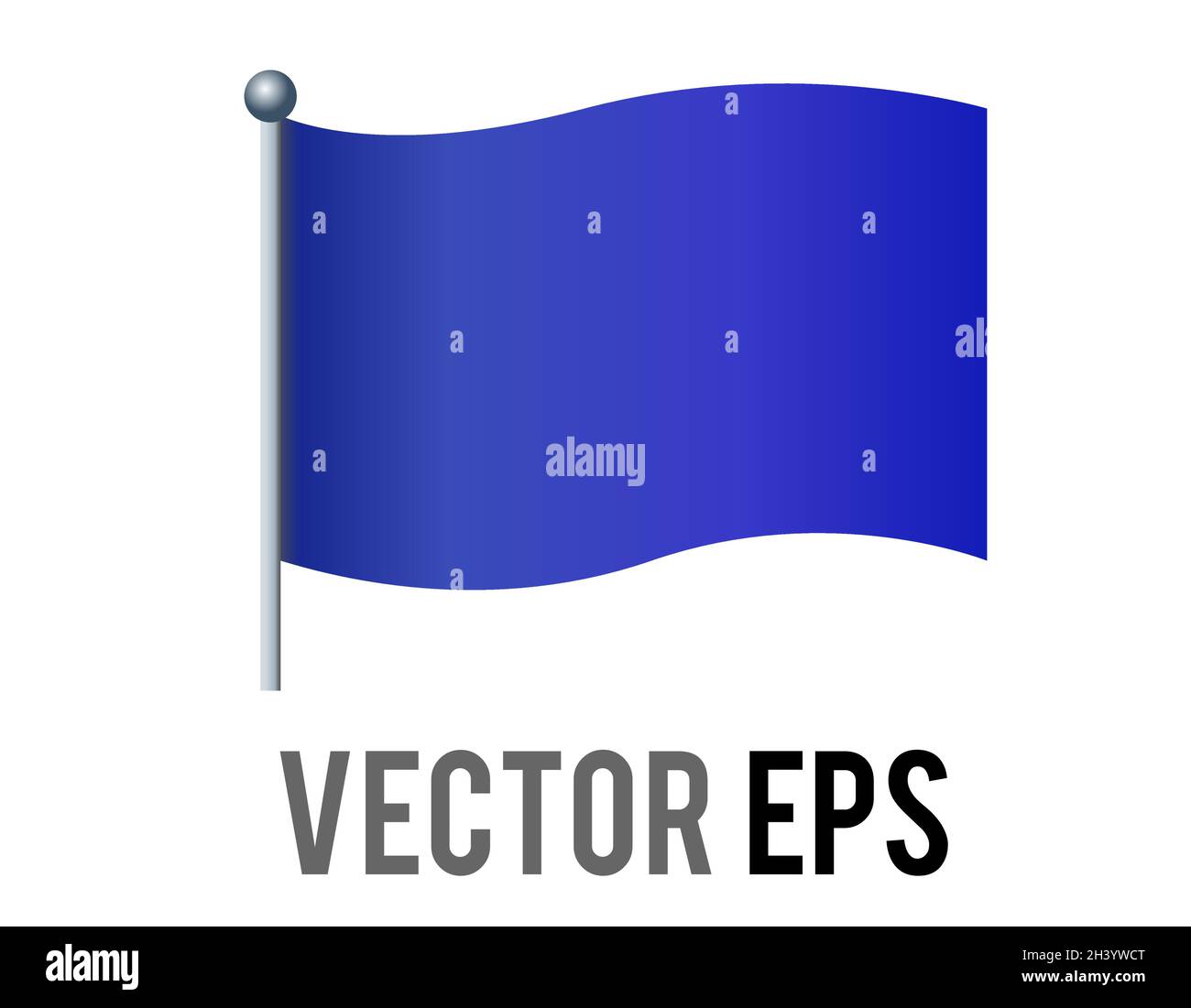 The isolated vector rectangular gradient blue flag icon with silver pole Stock Vector Image ...