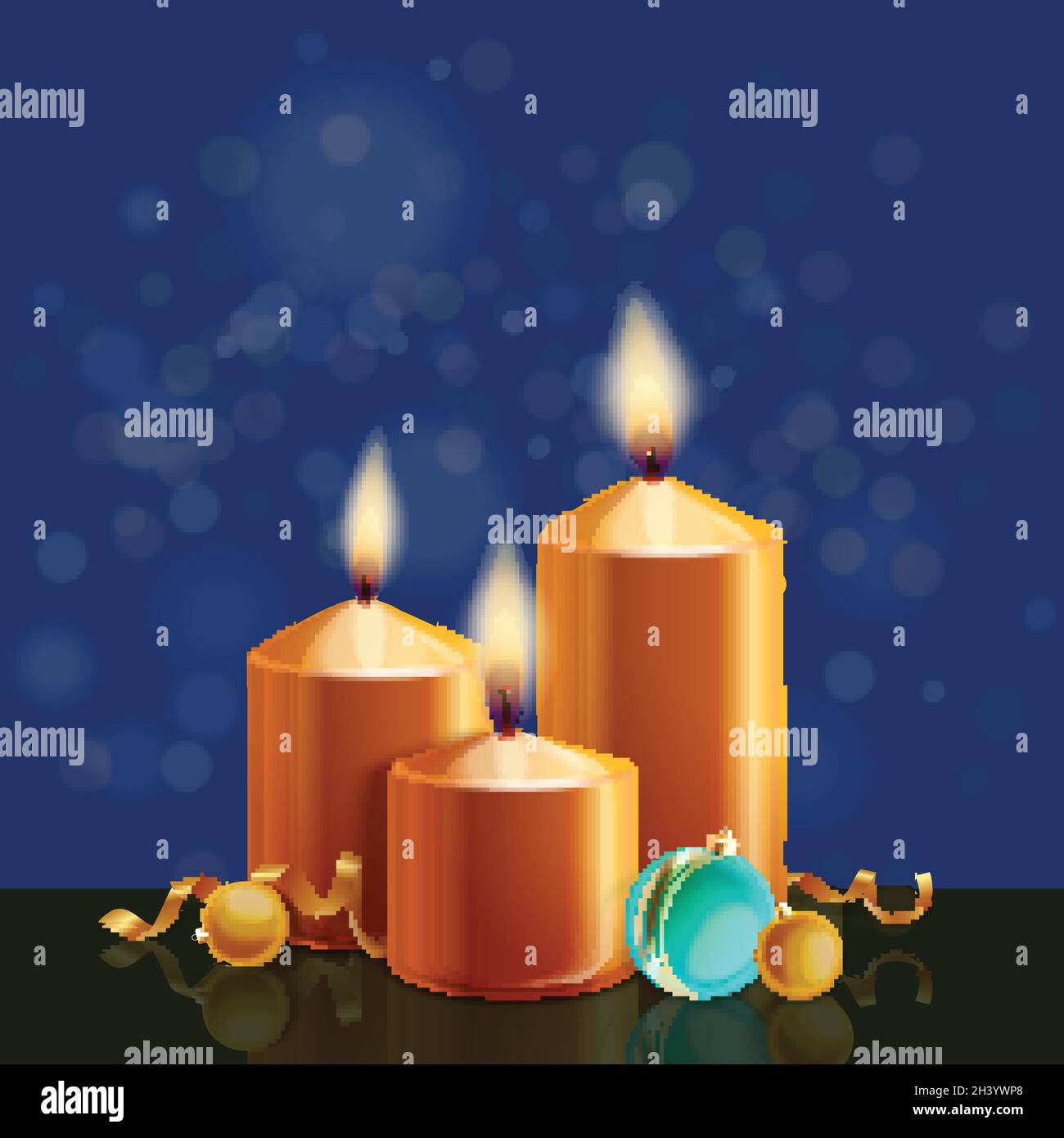 christmas background with candle theme vector design illustration Stock ...