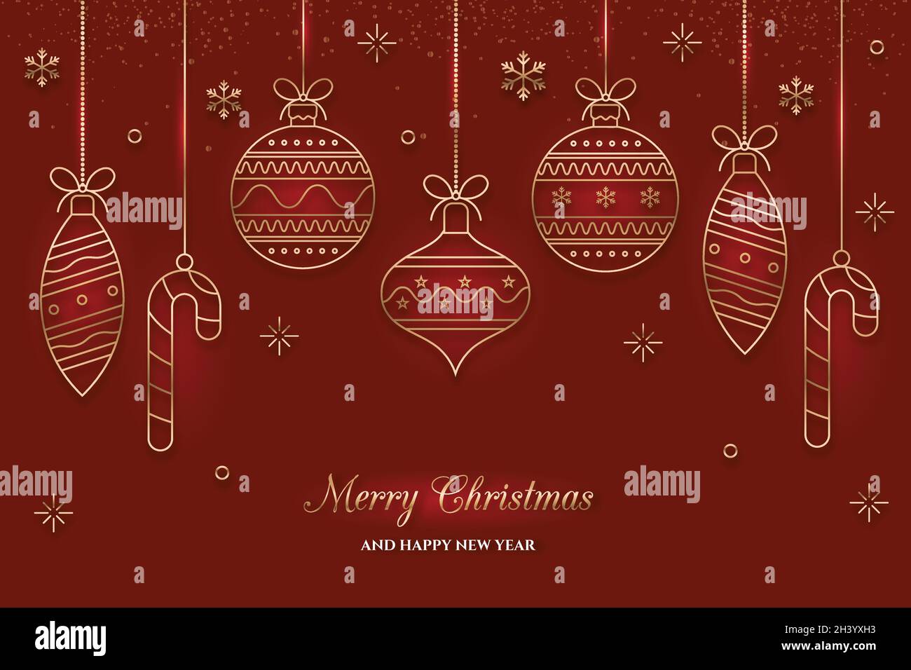 christmas background concept outline style vector design illustration ...