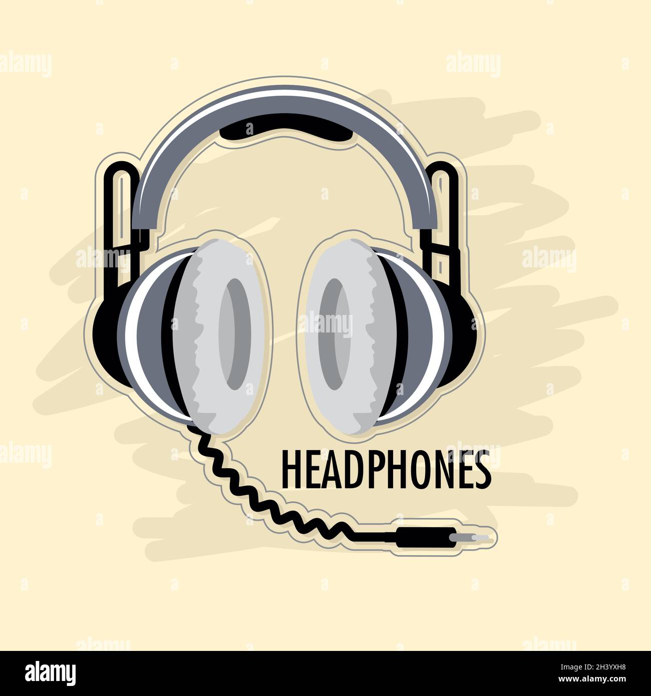 headphones cord plug Stock Vector Image & Art - Alamy