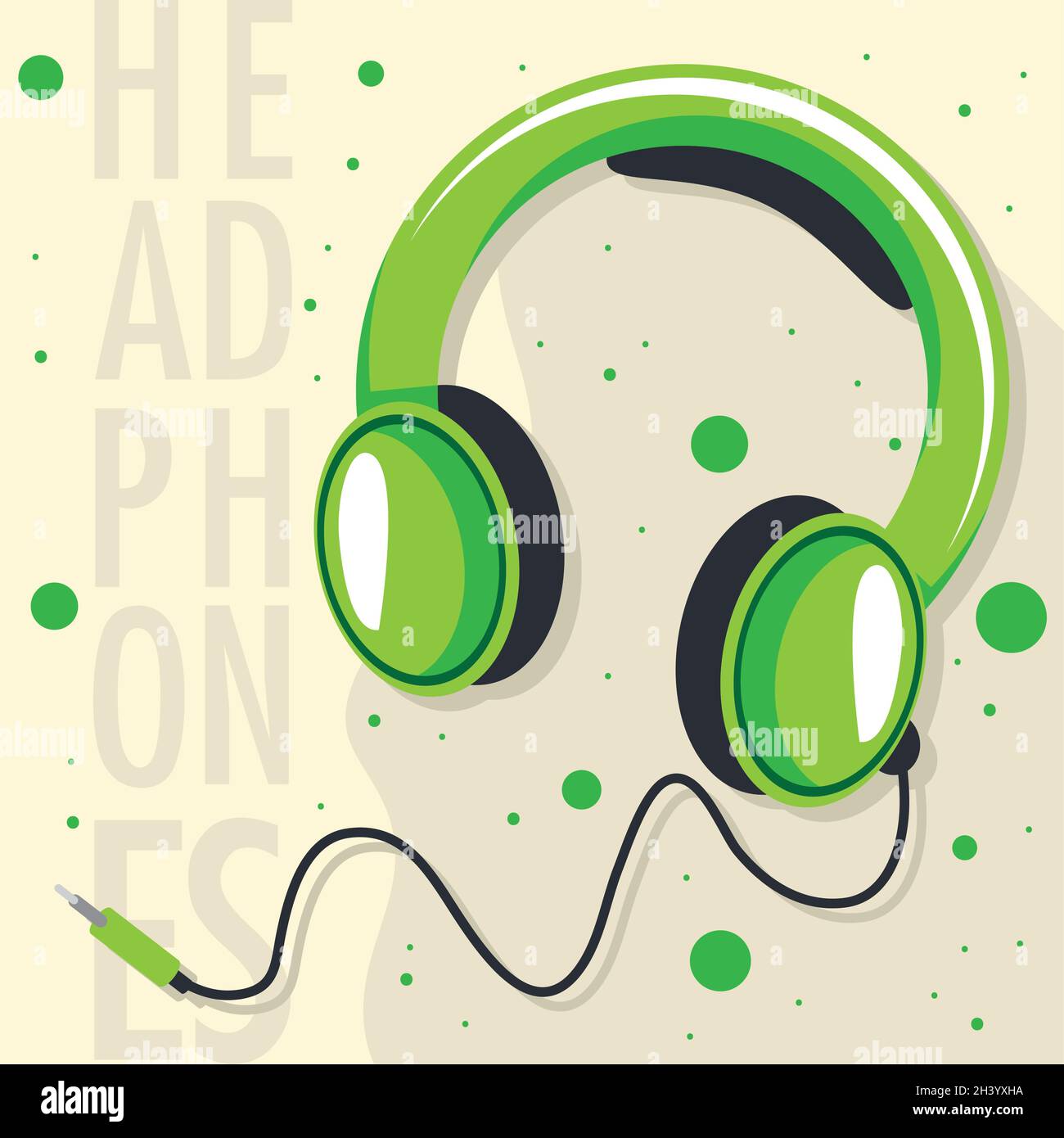 green headphones gadget Stock Vector Image & Art - Alamy