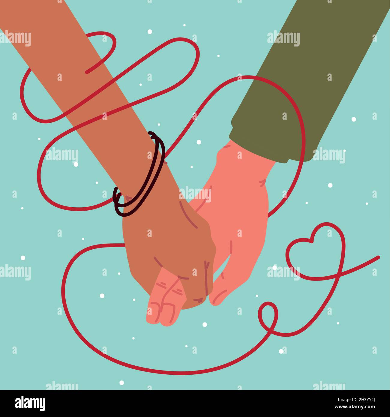 Red string of fate Stock Vector Images - Alamy