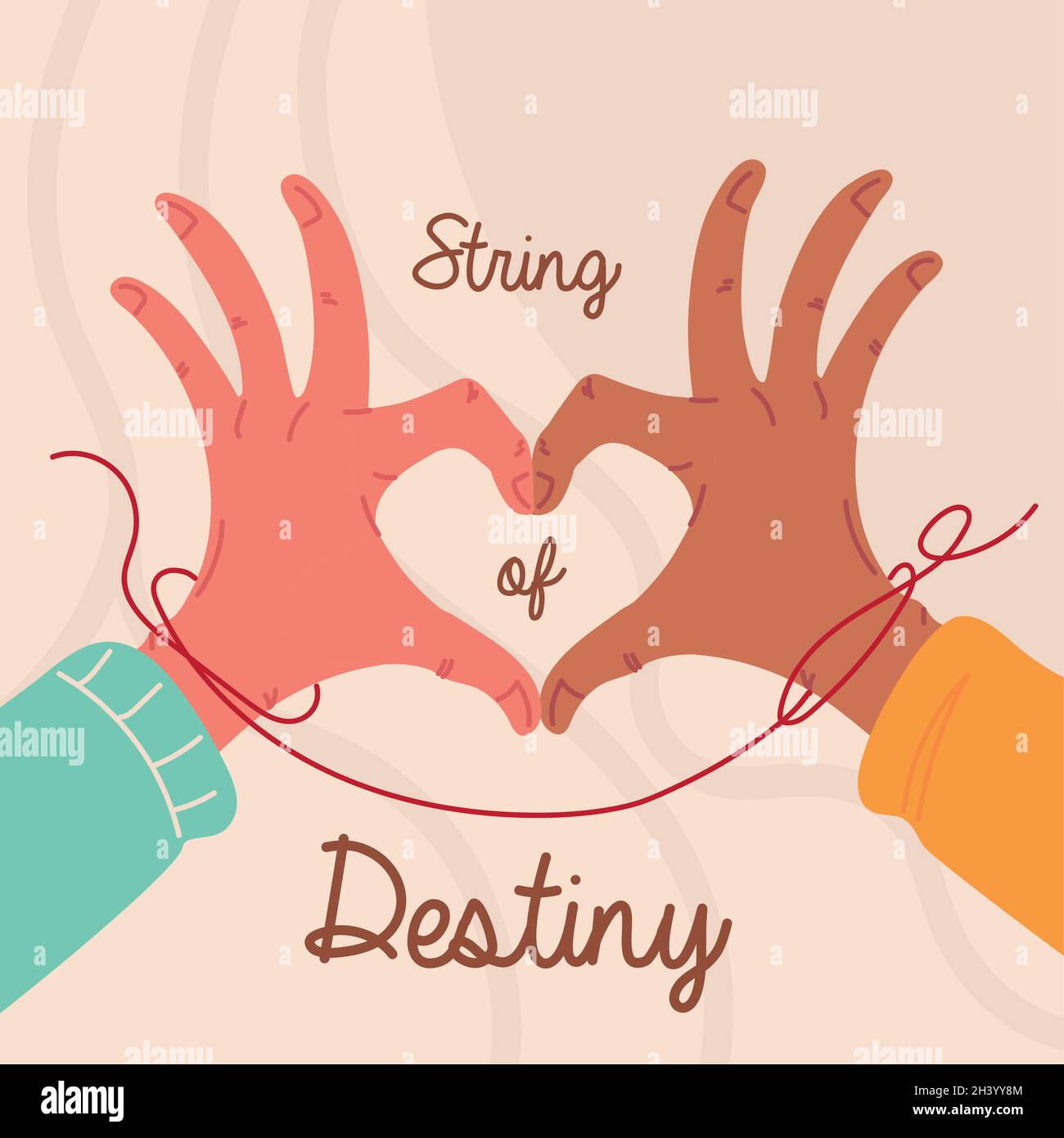 red string hands shaped heart Stock Vector Image & Art - Alamy