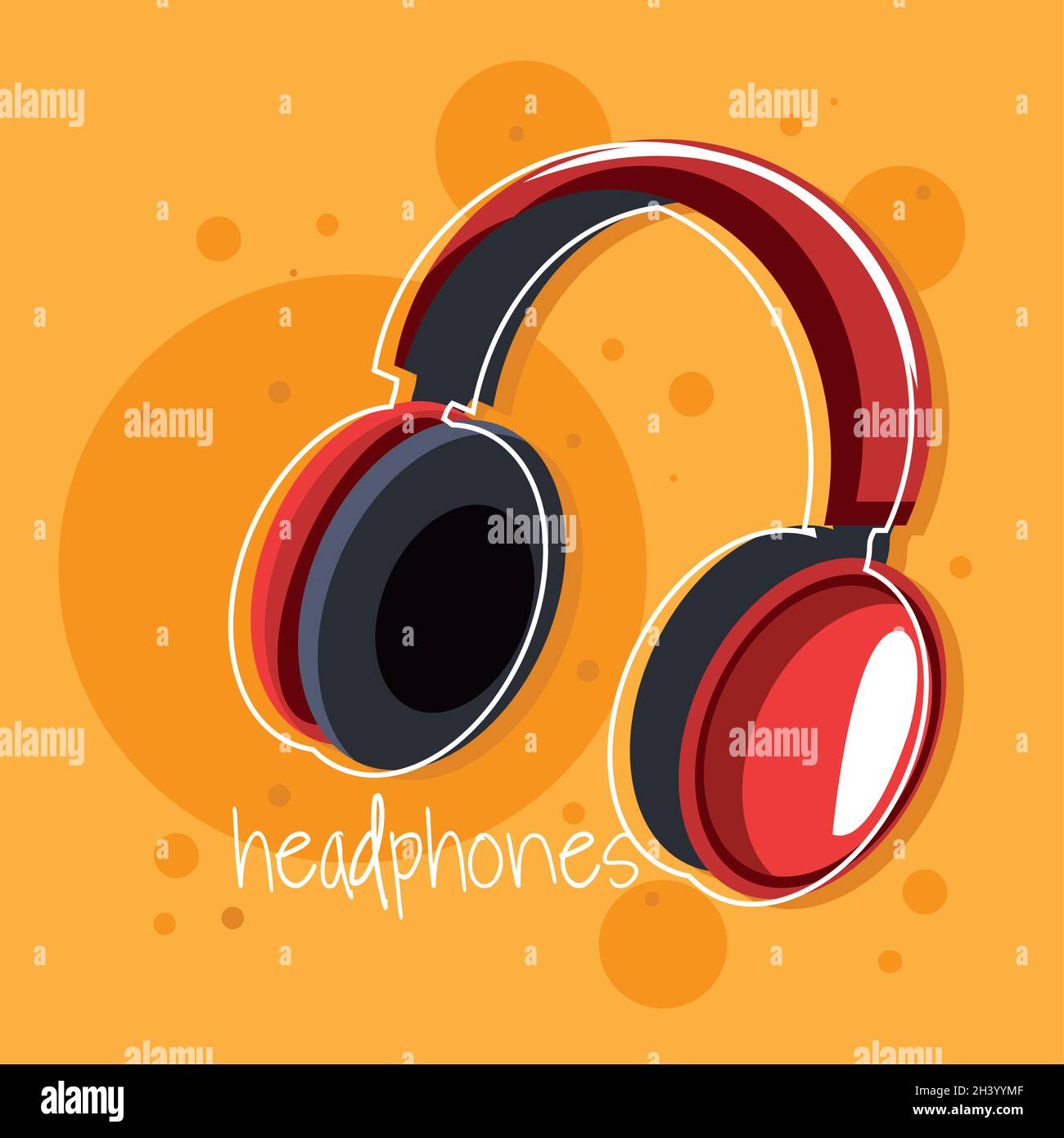 headphones red device Stock Vector Image & Art - Alamy