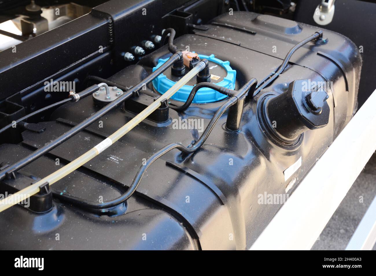 Truck fuel tank background. A fuel tank or petrol tank view Stock Photo ...