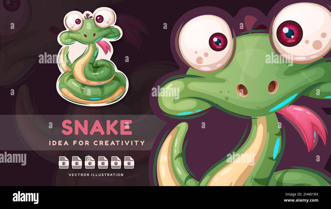 Cartoon character crazy animal snake Stock Vector Image & Art - Alamy