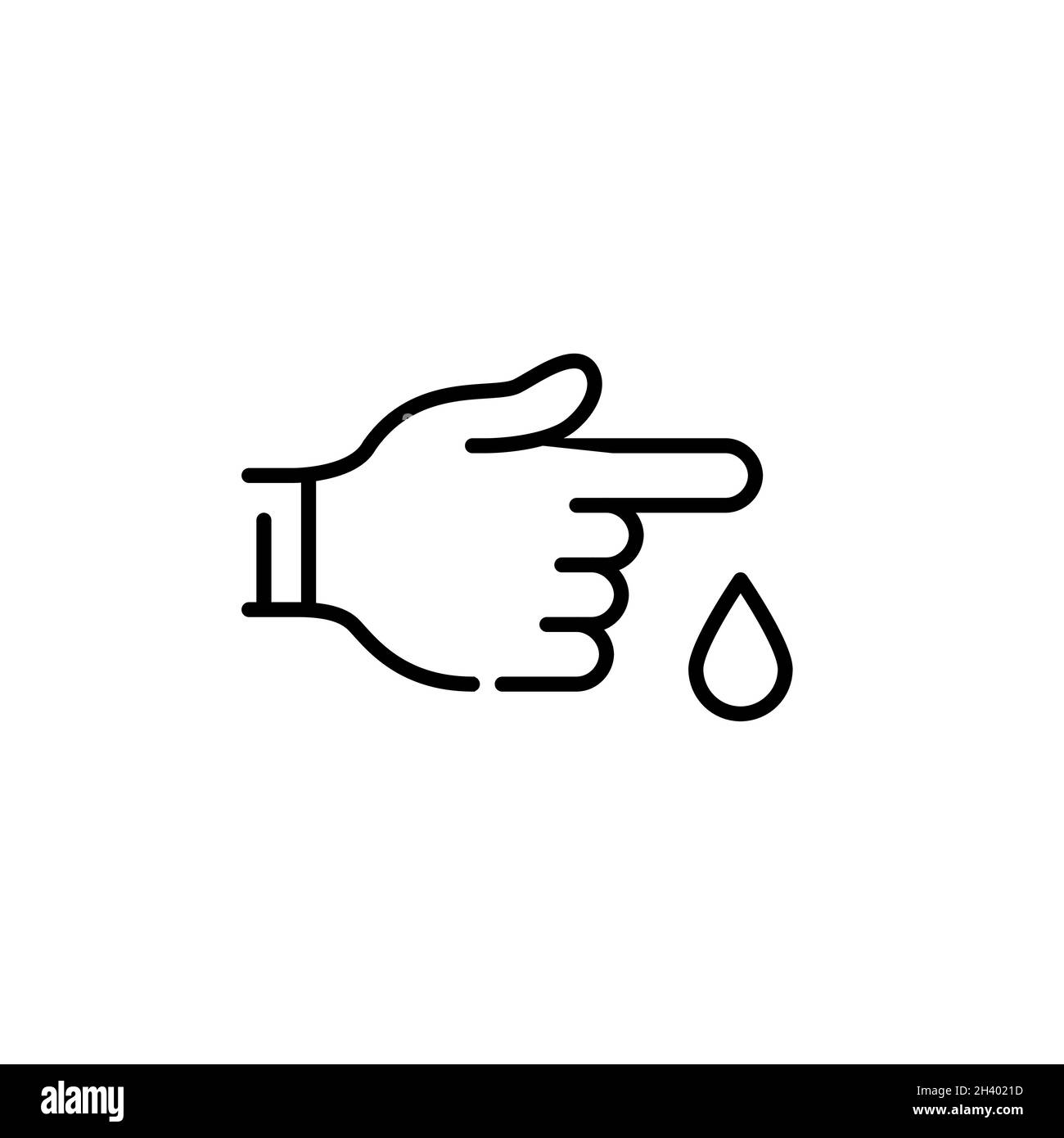 Blood test taking sample from a finger prick. Medical analysis ...