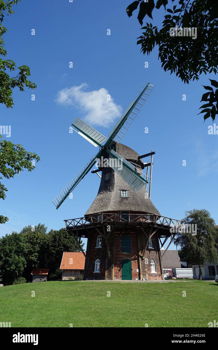 Dutch windmill in Midlum Stock Photo - Alamy