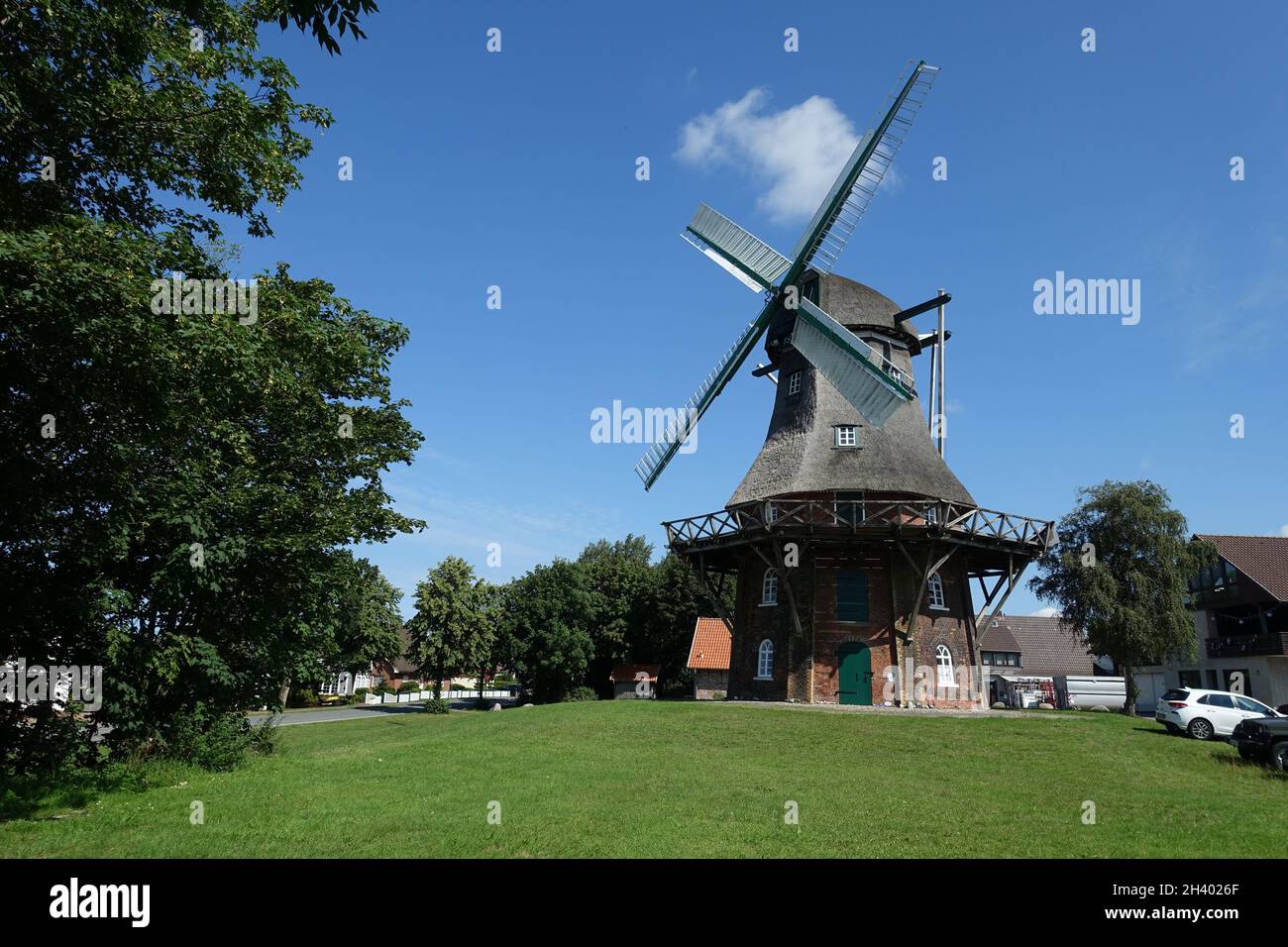 Dutch windmill in Midlum Stock Photo - Alamy