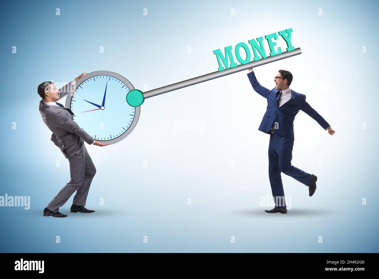 Time is money concept with businessman and key Stock Photo - Alamy