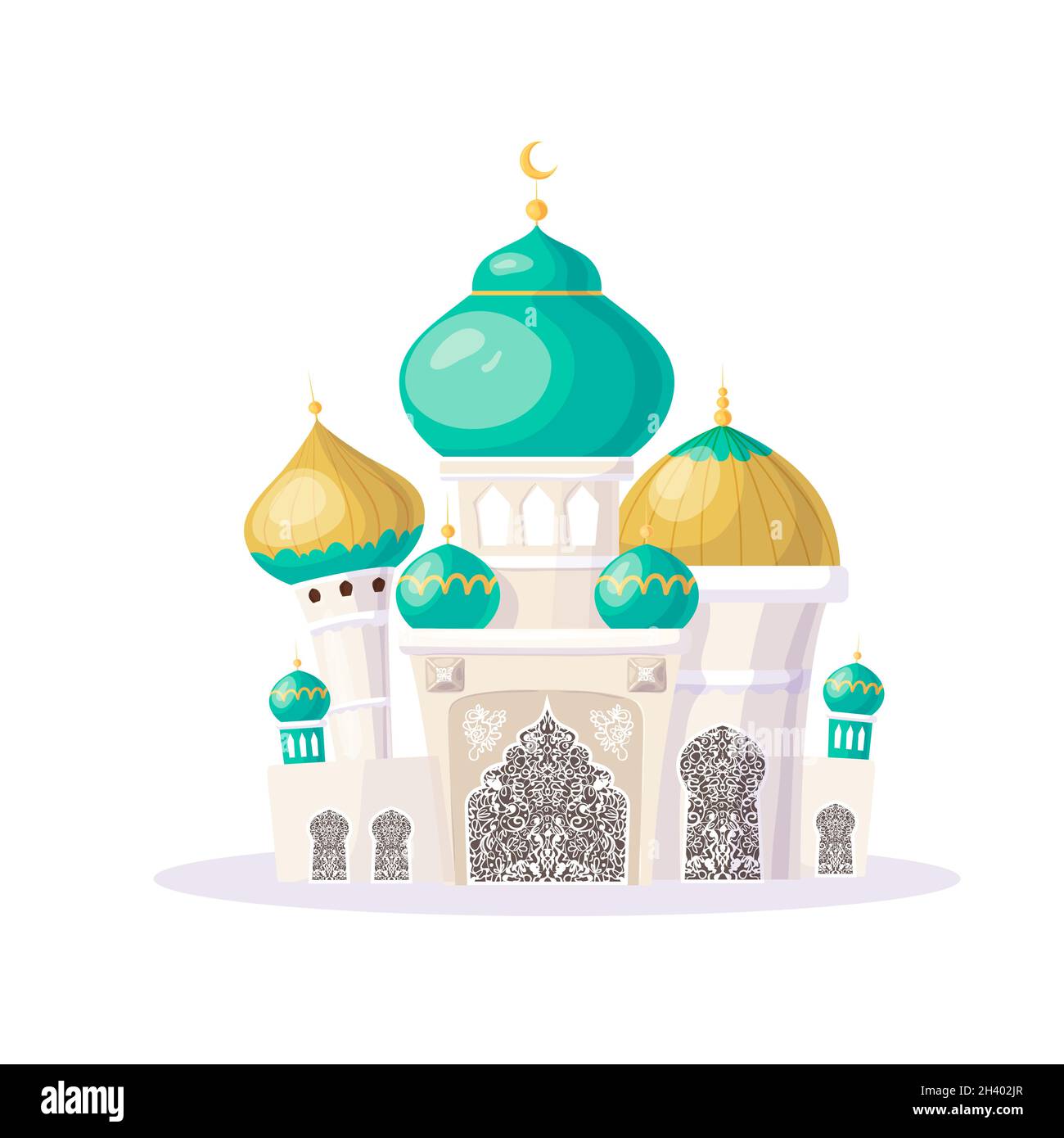 Muslim castle. Cartoon Islamic mosque. vector illustration Stock Vector ...