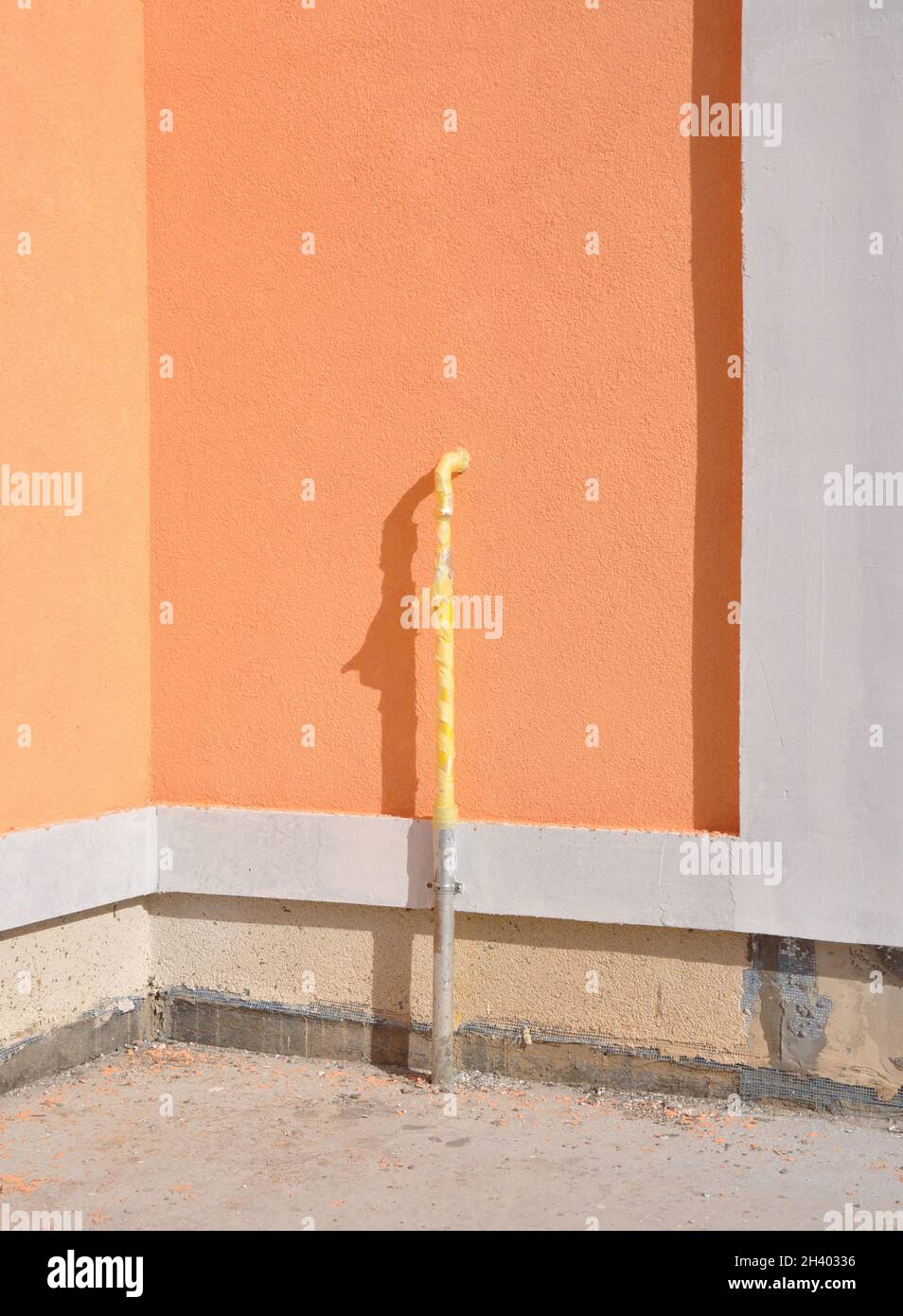 Natural gas pipeline in house wall. Gas Pipe Installation and ...