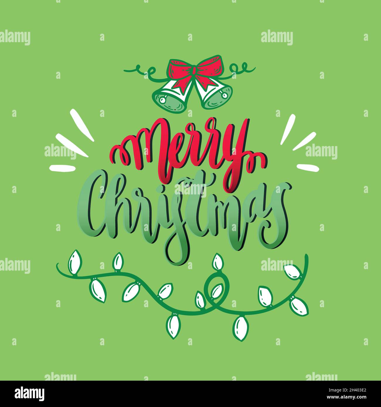 merry christmas lettering style vector design illustration Stock Vector ...