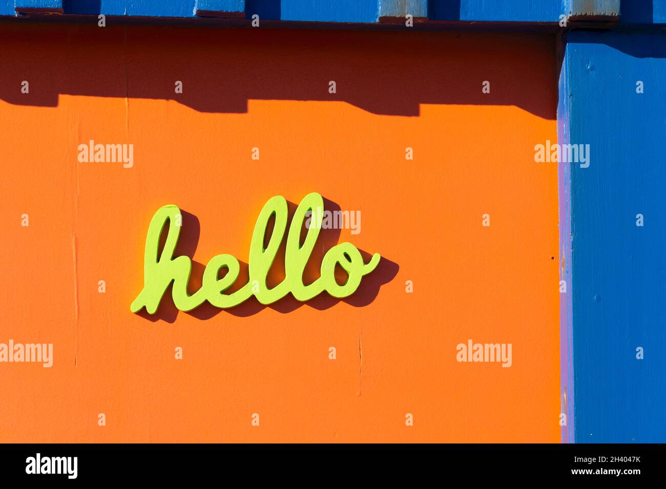 "hello" sign, Titahi Bay, Porirua, Wellington, North Island, New ...