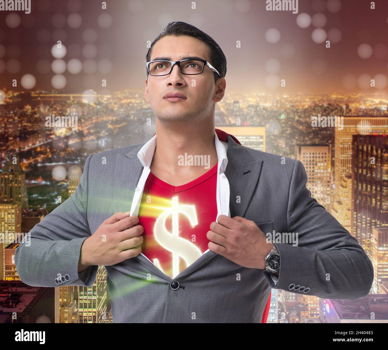 Superhero flying money hi-res stock photography and images - Alamy