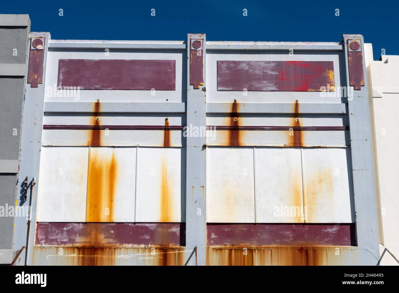 Rust marks on building facade, Petone, Hutt City, Wellington, North ...