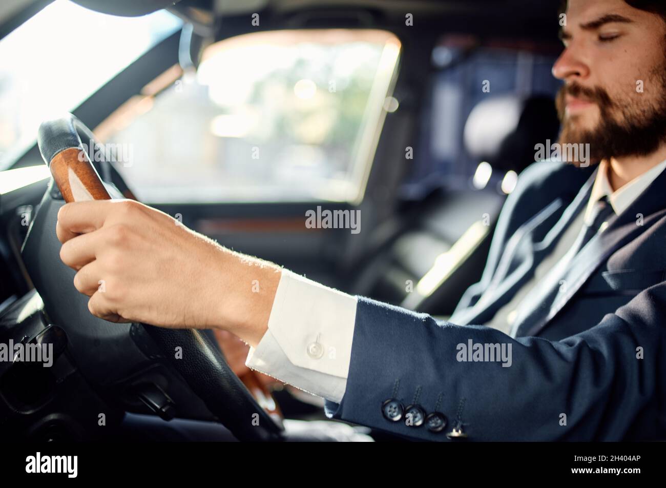 emotional man official passenger driver road self confidence Stock ...