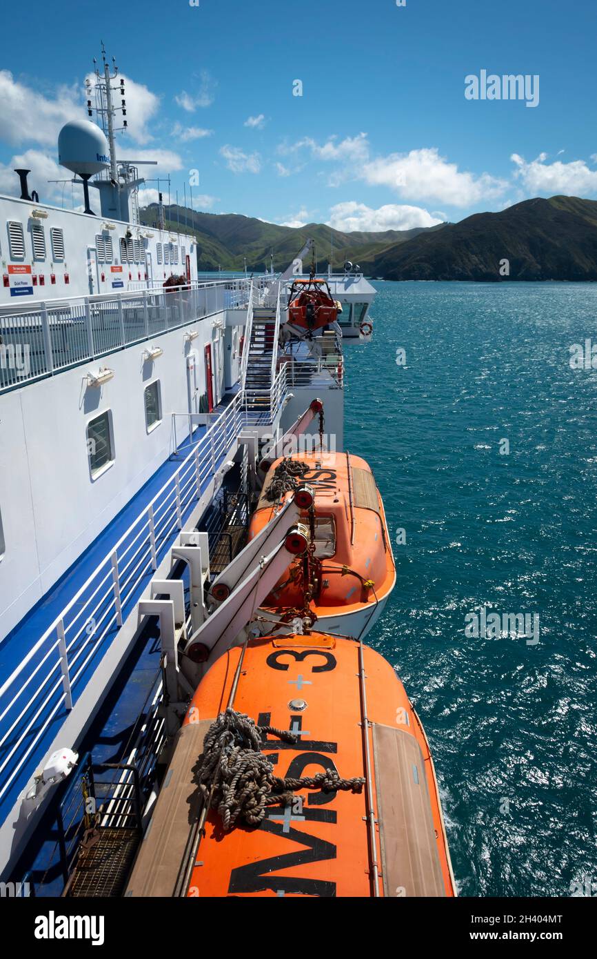 Bluebridge Cook Strait Ferry in Tory Channel, Marlborough Sounds, South ...
