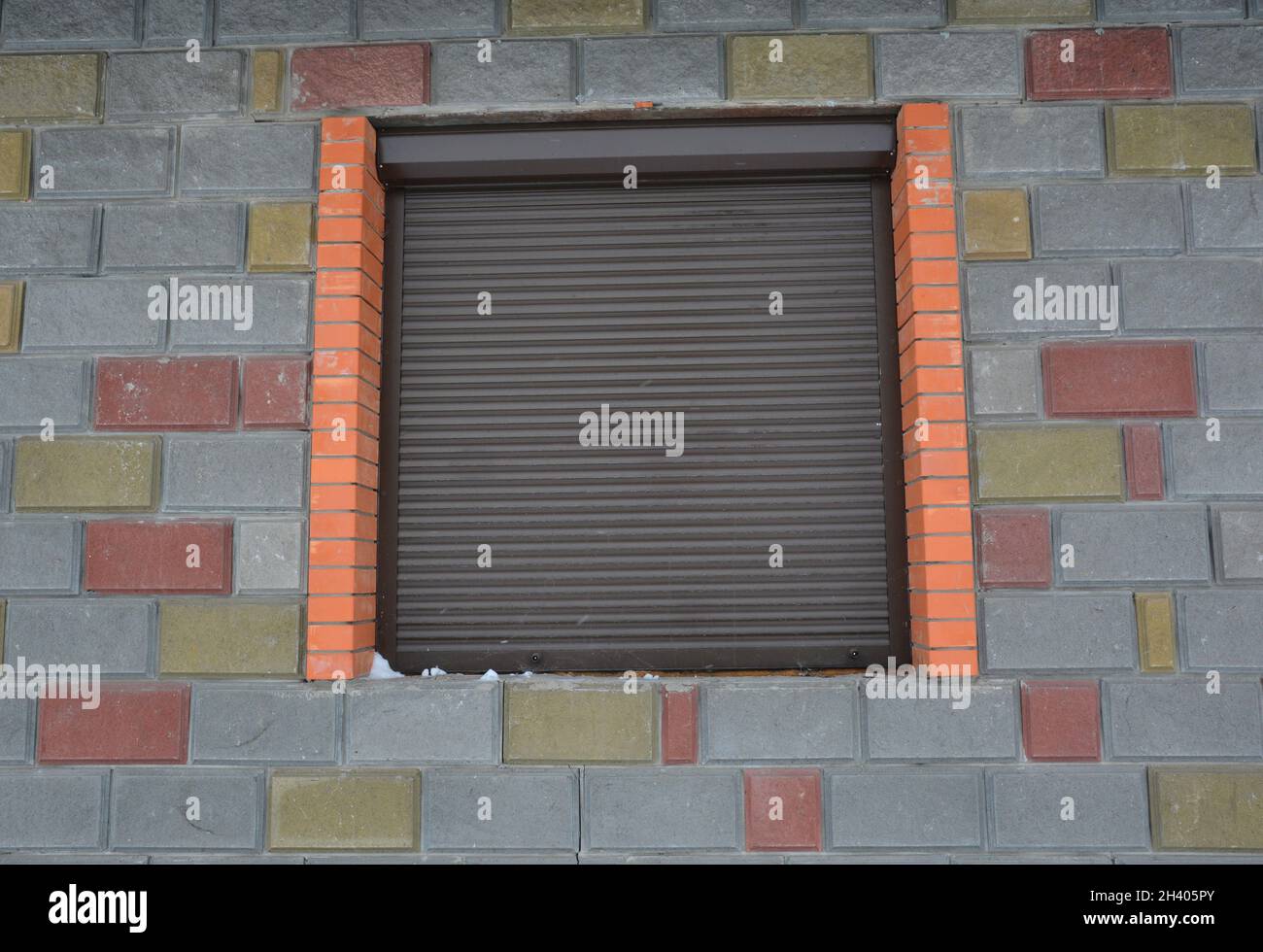 A house window with closed shutter security barrier Stock Photo - Alamy