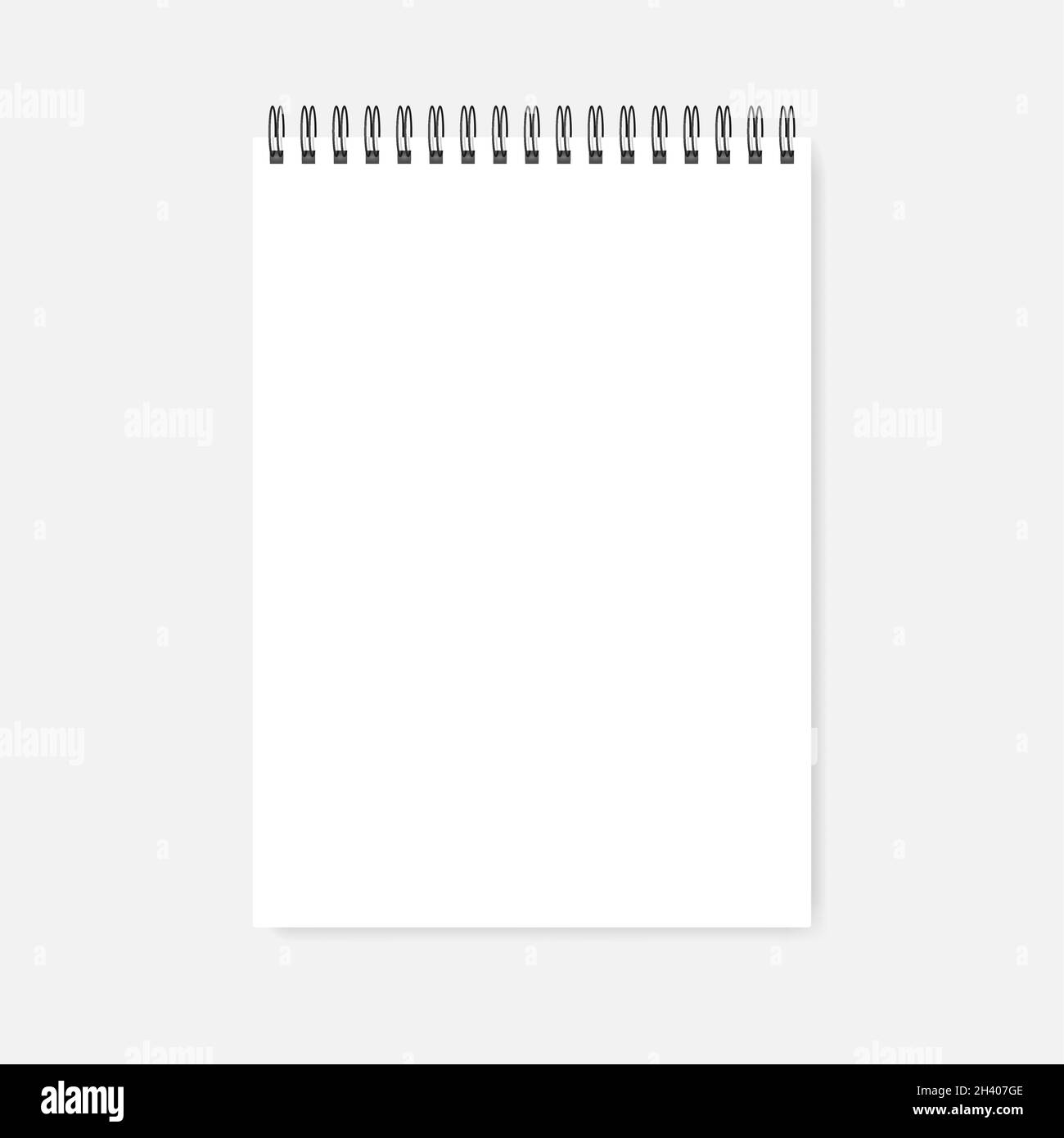 Top spiral blank notebook, realistic vector mock-up. Wire bound empty ...