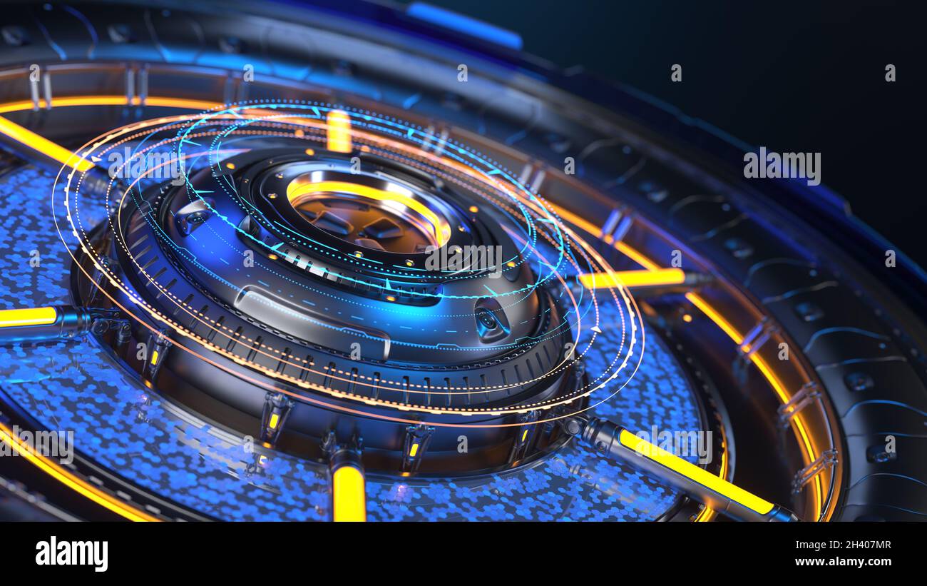 Digital Abstract technology futuristic background. 3D illustration ...